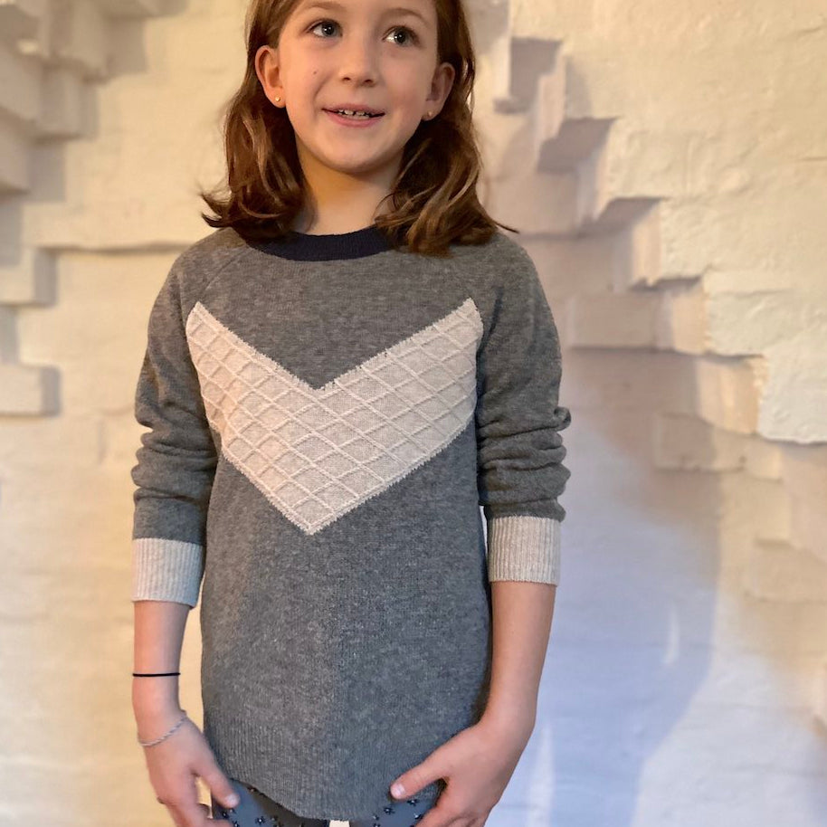 Kids Merino Wool Jumper: Haven Chevron Knit – Atly Crew
