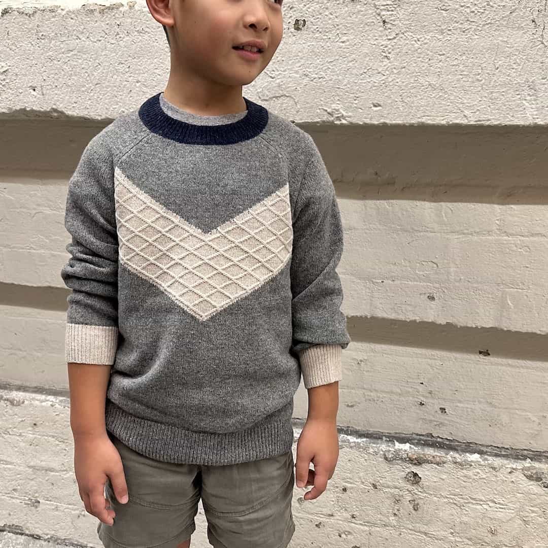 Kids Merino Wool Jumper: Haven Chevron Knit – Atly Crew
